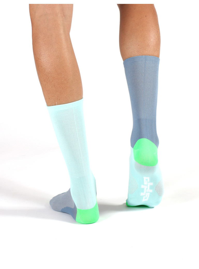 CYCLING SOCKS BLUE NEON GREEN BY G4